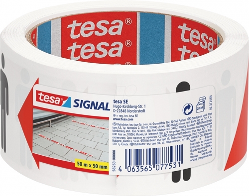 Banda autoadeziva de semnalare distantare sociala Signal 50 mm x 50 m ...
