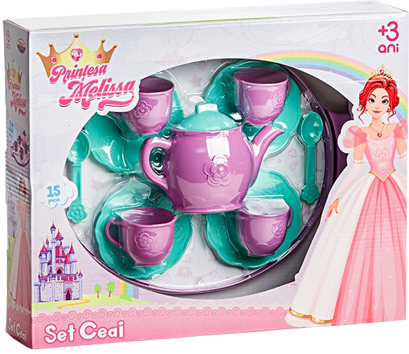 Set Ceai Printesa Melissa, mov-albastru, Burak Toys - BNB