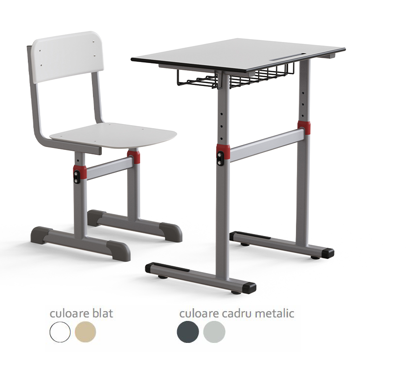 Set pupitru si scaun scolar inaltime reglabila - BNB