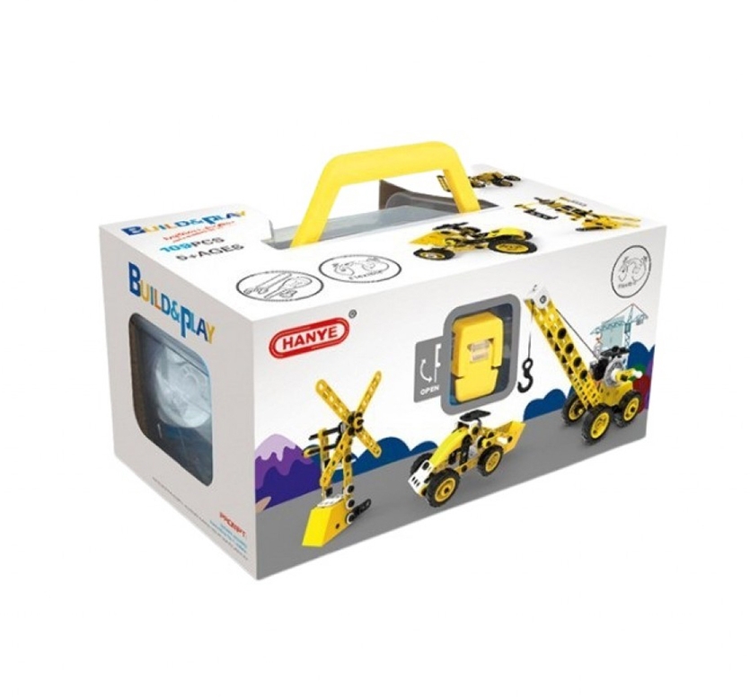 Set educativ pentru construit masinarii, 100 piese - BNB