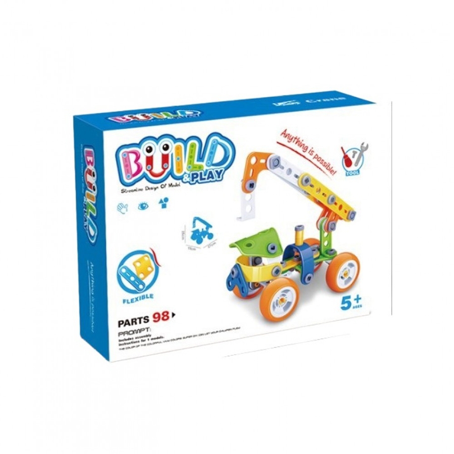 Set educativ pentru construit masinarii, 98 piese - BNB