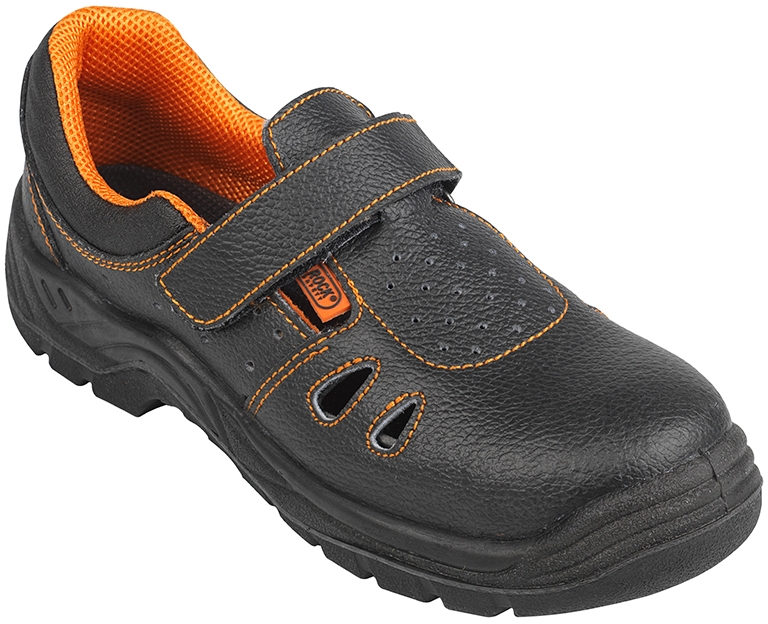Sandale de protectie S1P, SRC, negru / portocaliu, Walker, Rock Safety ...