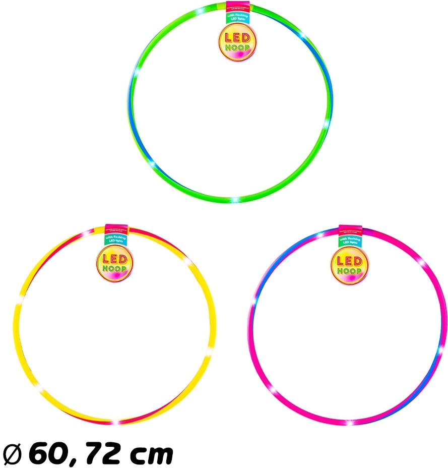 Cerc Hula Hoop, cu led, 60-72-78 cm, 36 buc/set - BNB