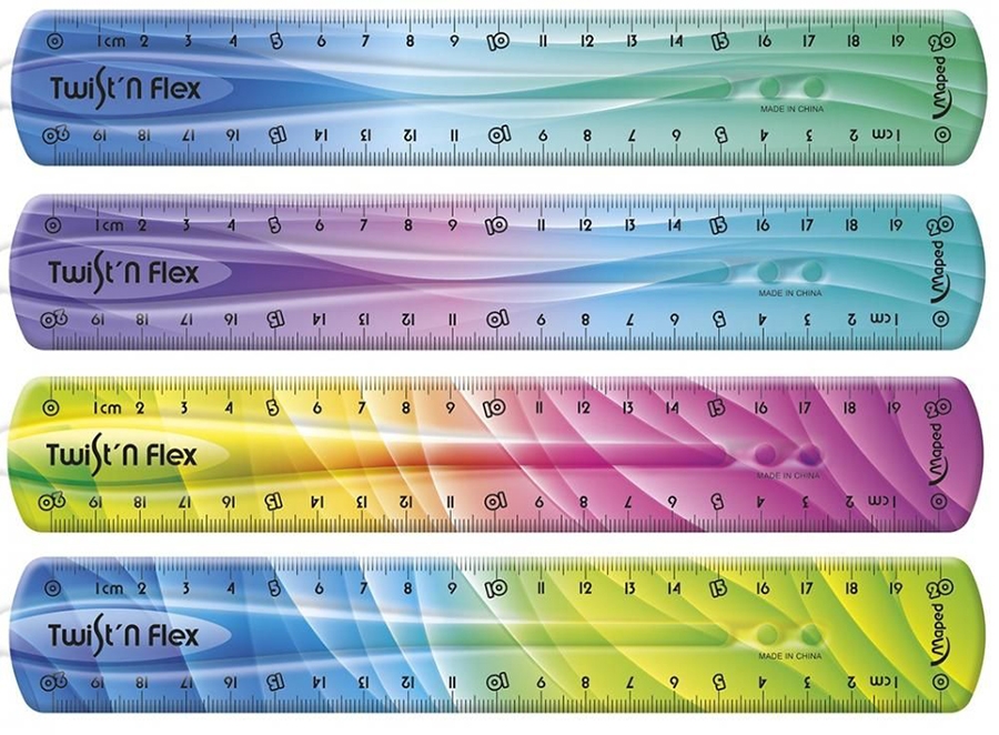 Rigla din plastic, diverse modele, 20 cm, Twist'n Flex Deco Maped - BNB