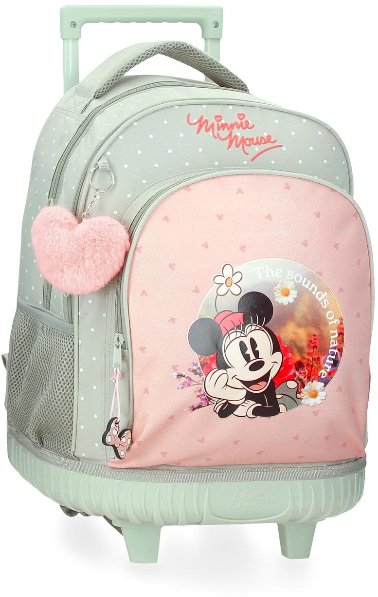 Ghiozdan troler fete, Disney Minnie Mouse Wild Nature, 2 compartimente ...