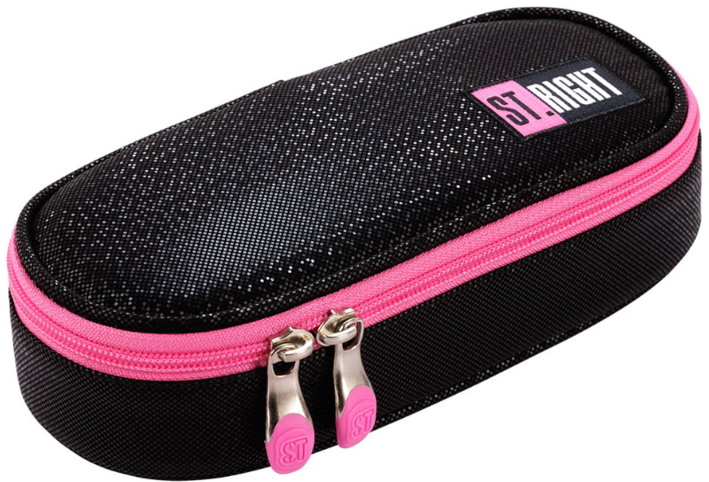 Penar rigid, cu clapeta interioara, colectia St.Right Black Glitter - BNB