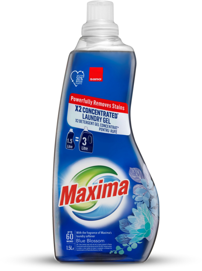 Detergent gel Sano Maxima Blue Blossom, concentrat pentru rufe, 60 ...