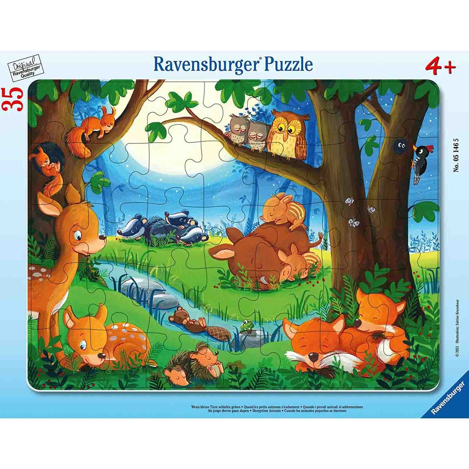 Puzzle Tip Rama Animalute Somnoroase, 35 Piese Ravensburger - BNB