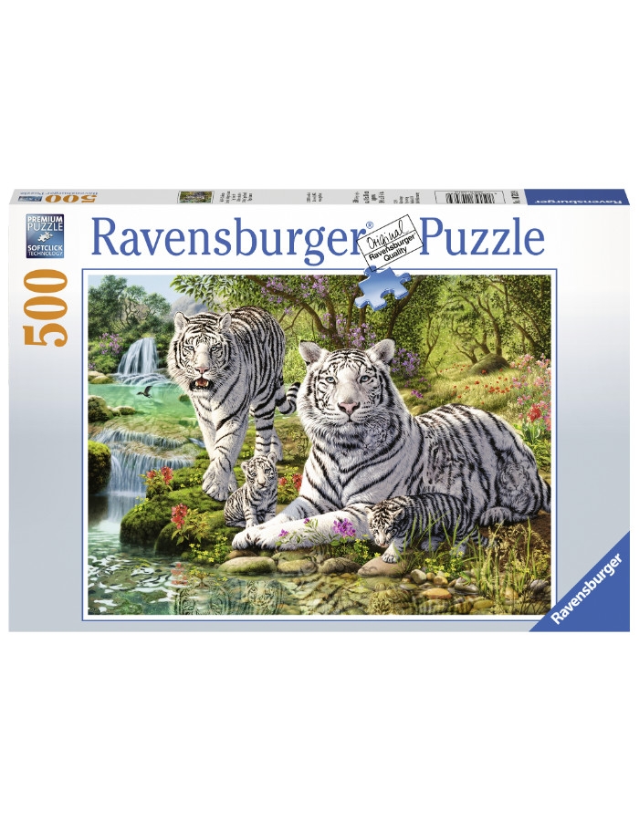 Puzzle Tigri Albi, 500 Piese Ravensburger - BNB