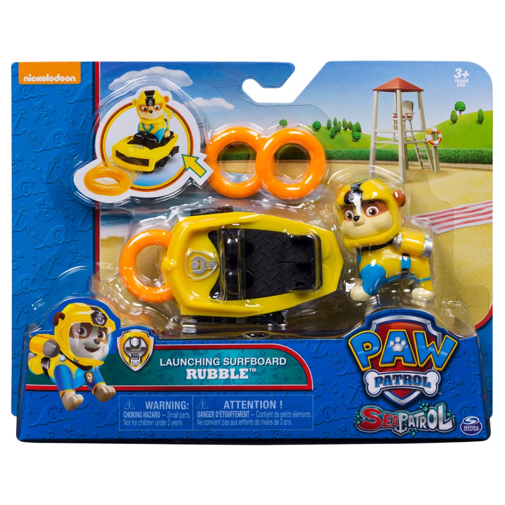 SET FIGURINE DELUXE PAW PATROL RUBBLE SPIN MASTER - BNB