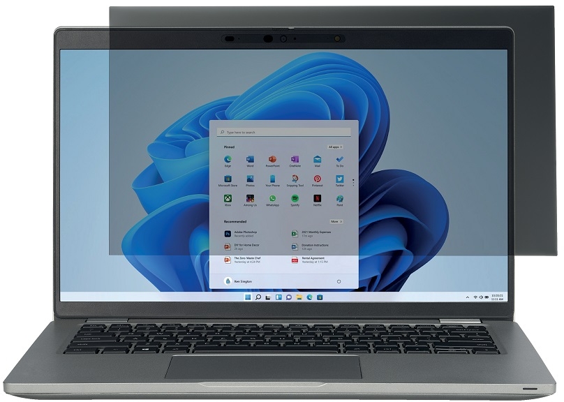 Filtru de confidentialitate Kensington, pentru laptop, 17.3", 16:9, 2 ...