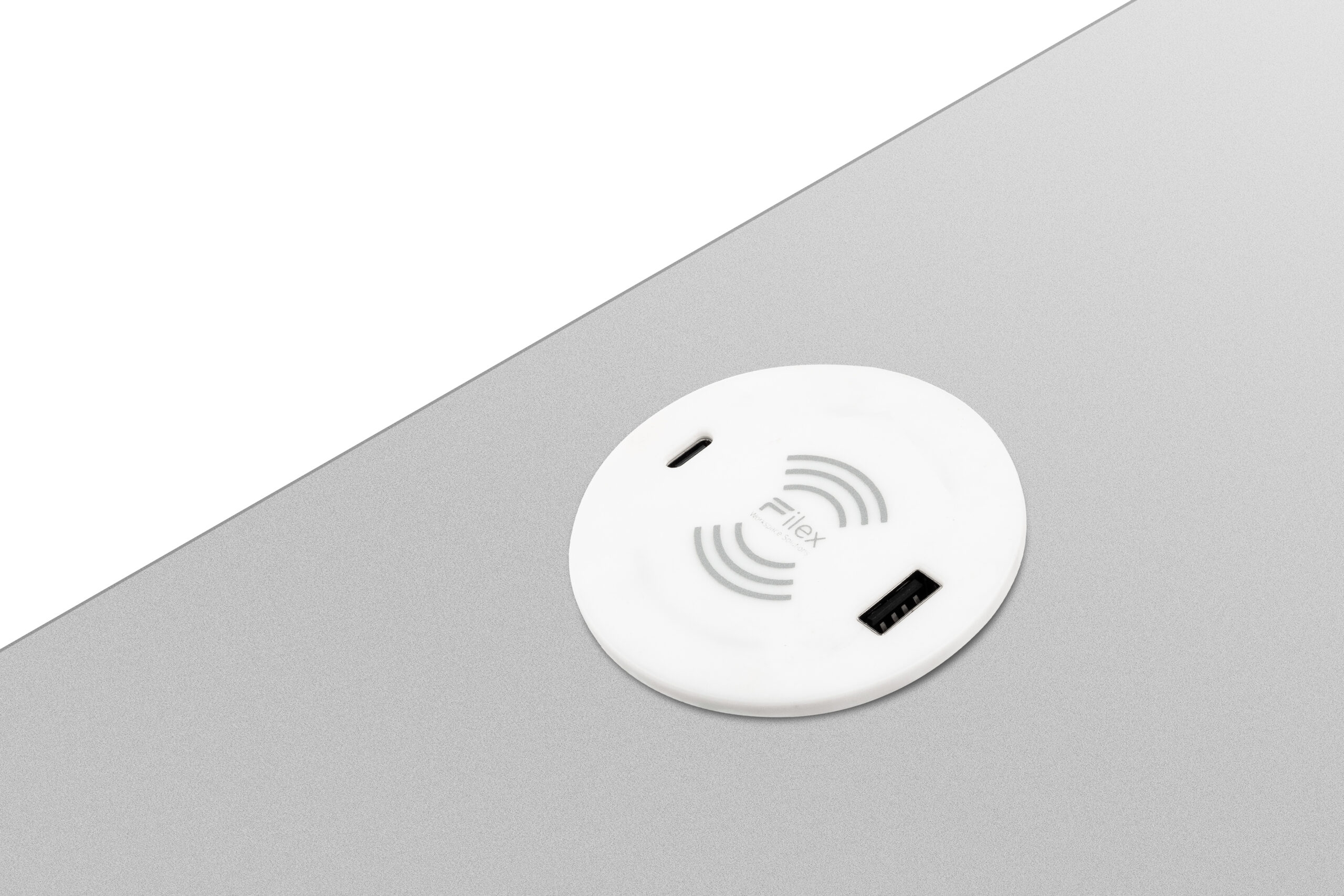 Incarcator Wireless, Power-Spot Filex, Qi, USB A+C, AC, alb, Fellowes - BNB