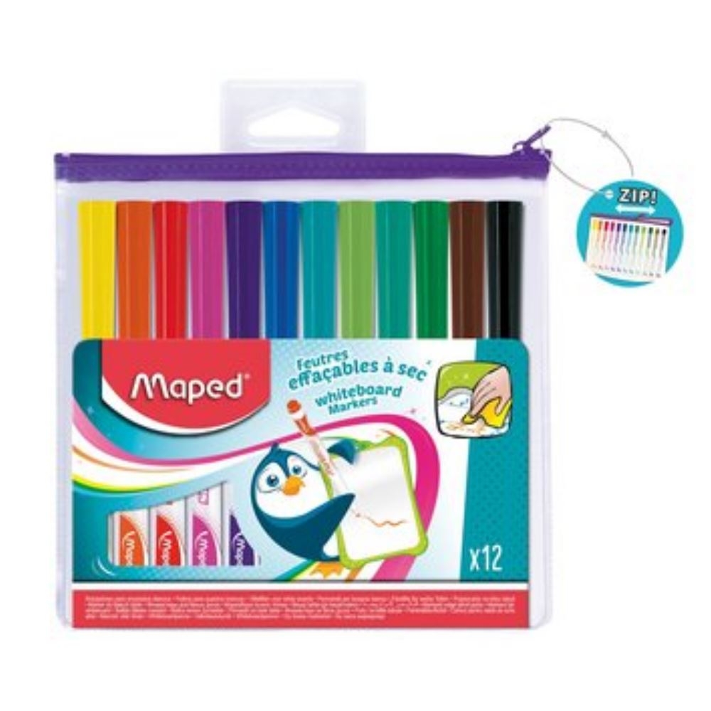 Whiteboard marker Marker'Peps 12 culori /set Maped - BNB Whiteboard marker Marker'Peps 12 culori /set Maped - BNB