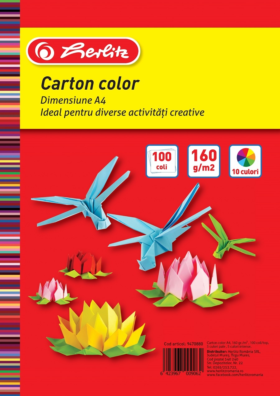 Carton colorat, 160 grame, 100 coli Herlitz - BNB