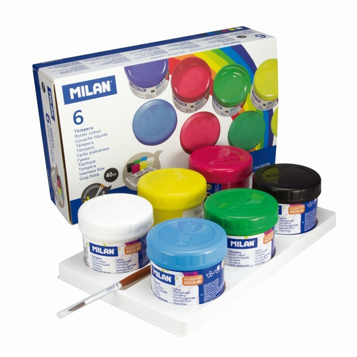 Tempera 6 culori 40 ml Milan - BNB