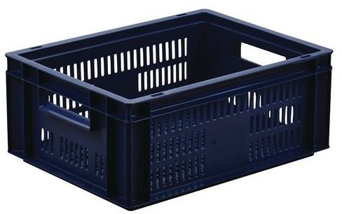 Naveta din plastic stivuibila PP Manutan perforata, 15 l - BNB