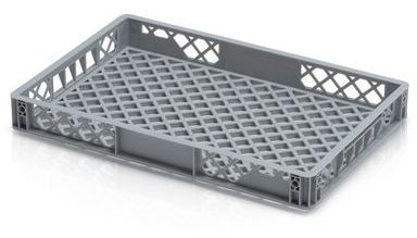 Naveta Euro din plastic PP, cu perforatii, 60 x 40 x 7,5 cm - BNB