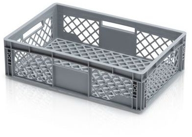 Naveta Euro din plastic PP, cu perforatii, 60 x 40 x 17 cm - BNB