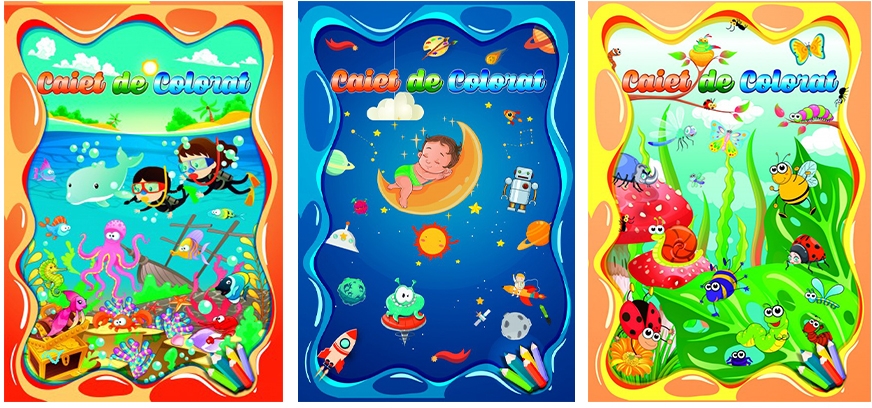 Caiete de colorat A4 - set 3 caiete - BNB