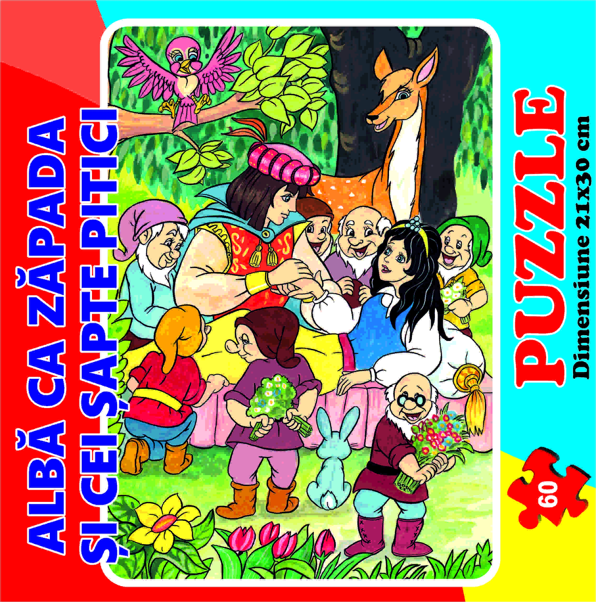 Puzzle 60 de piese - Alba ca Zapada si cei sapte pitici - BNB