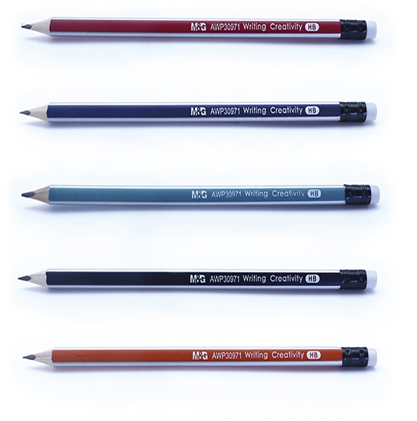 Creion grafit HB triunghiular cu guma de sters, M&G - BNB