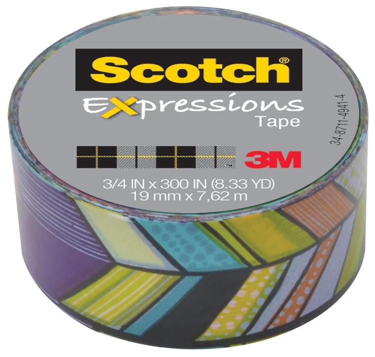 Banda adeziva decorativa Scotch 3M forme geometrice multicolore - BNB