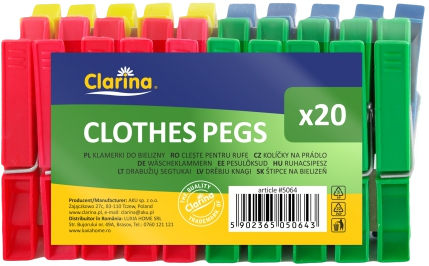 Carlige pentru rufe, 20 buc/set, Clarina - BNB