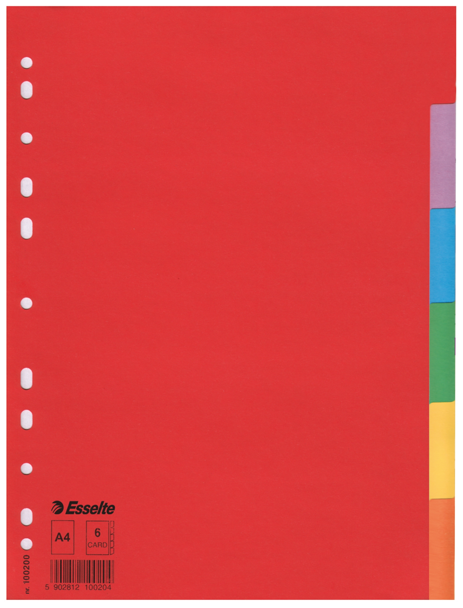 Separatoare din carton, A4, 6 taste, Esselte - BNB