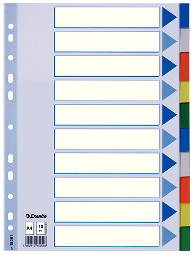 Separator din plastic PP, A4 Maxi 10 buc/set Esselte - BNB