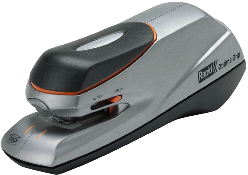 Capsator electric, 20 coli, Optima Grip, argintiu, Rapid - BNB