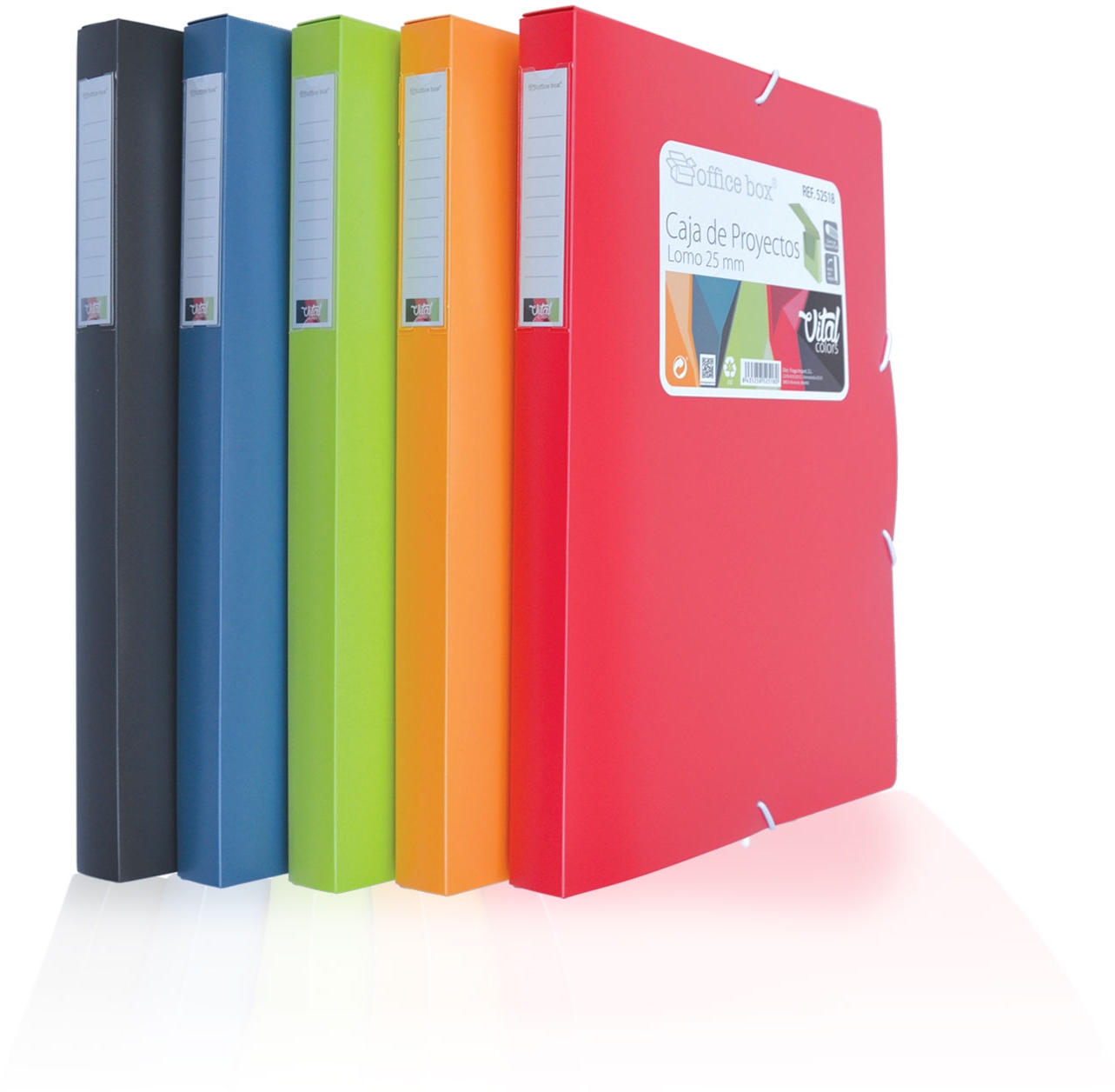 Mapa din plastic Office box, A4+, Vital Colors, 25mm, culori asortate - BNB