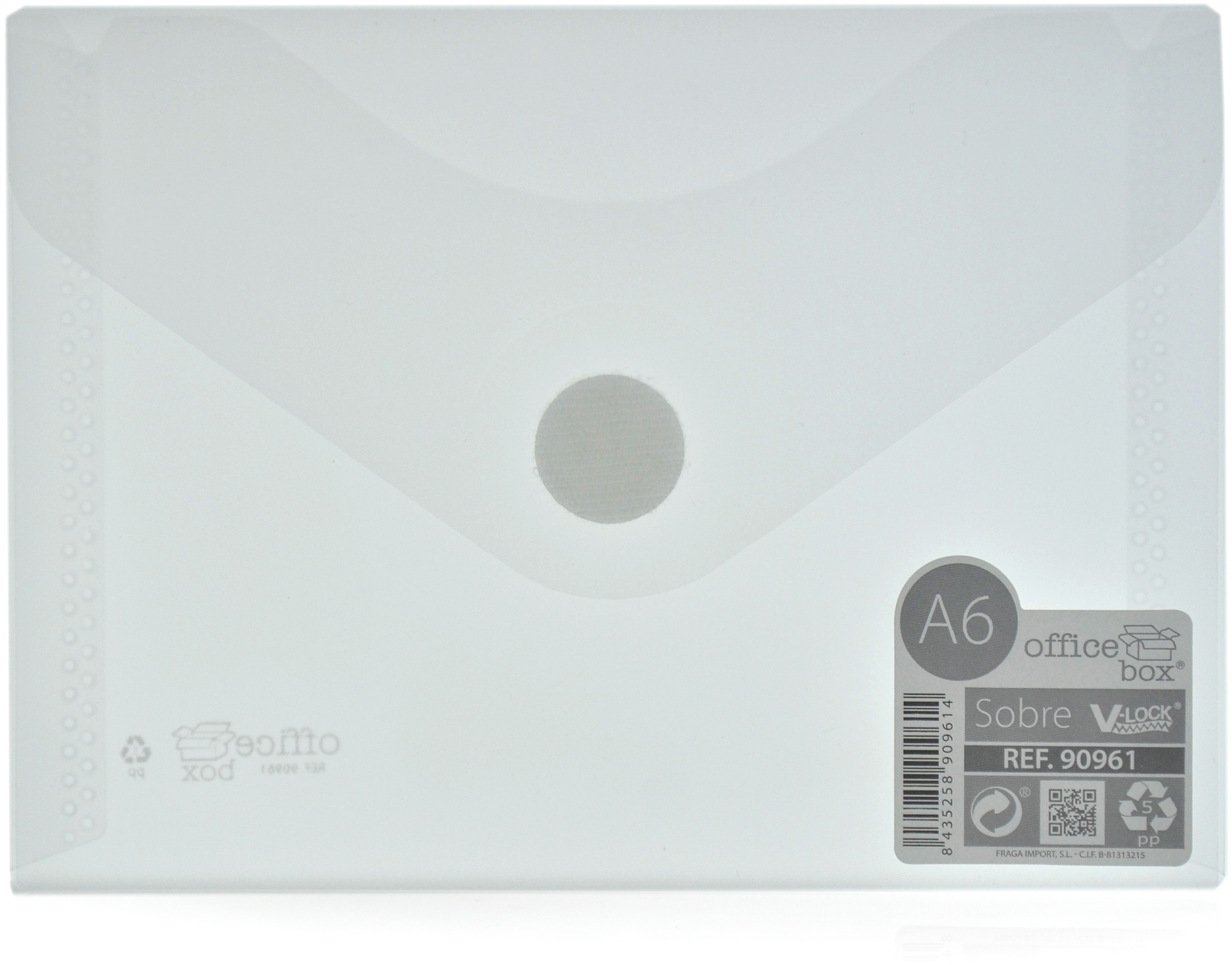 Plic plastic Office box, A6, prindere tip arici, tip V, transparent - BNB