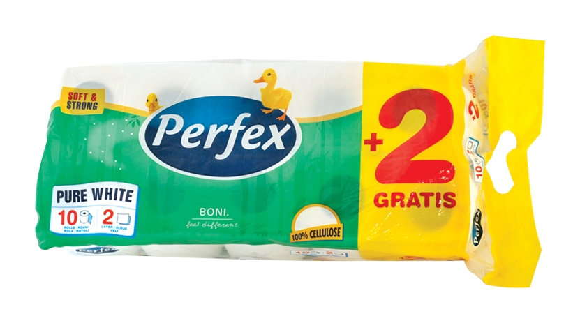 Hartie igienica Boni Classic, alba, 2 straturi 10 buc/set Perfex - BNB