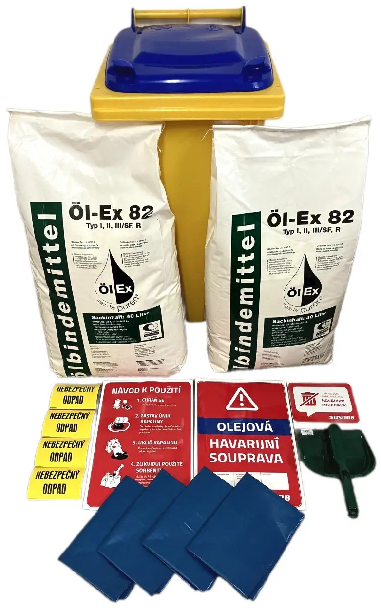 KIT de urgenta cu absorbanti de ulei liber, capacitate de absorbtie 46L ...