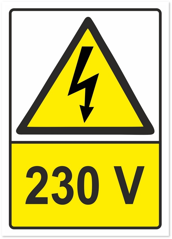Indicator avertizare 230V, 148x210mm - BNB