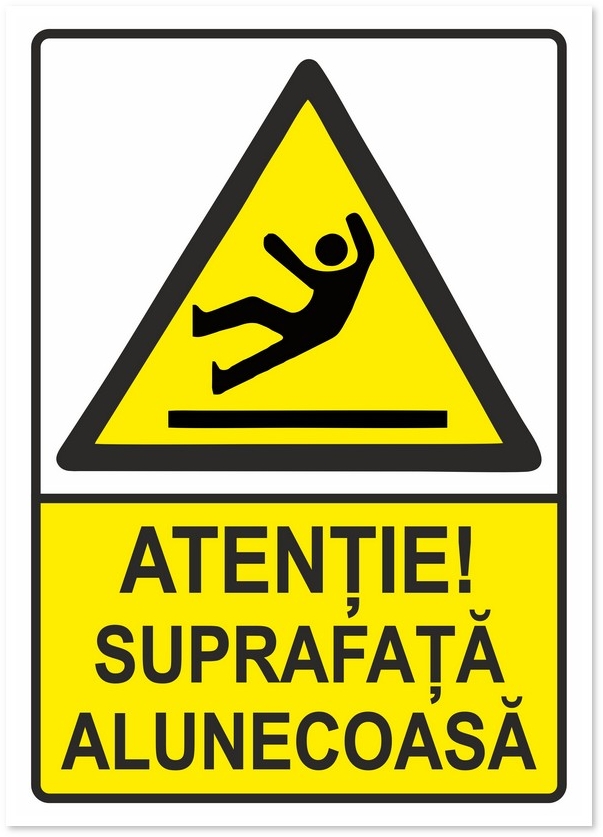 Indicator Atentie suprafata alunecoasa, 105x148mm - BNB