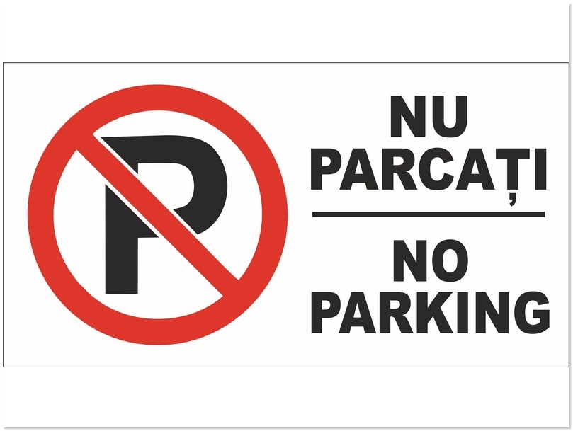 Indicator Atentionare Nu parcati, PVC dim. 160x297mm - BNB