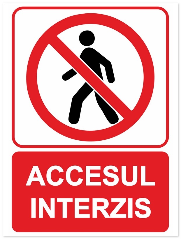Indicator Accesul interzis, 105x148mm - BNB