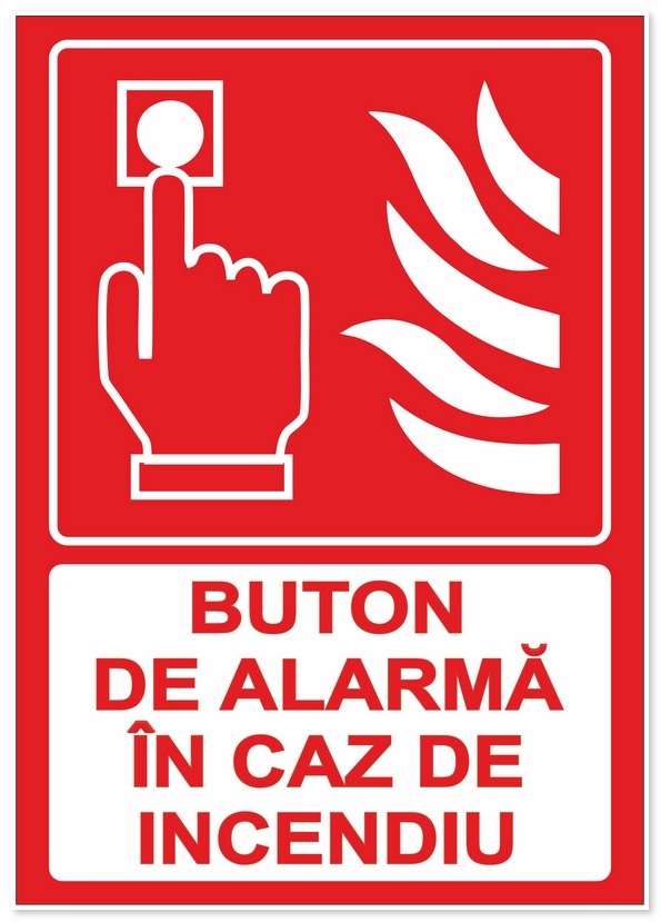 Indicator Buton de alarma in caz de incendiu, 105x148mm - BNB