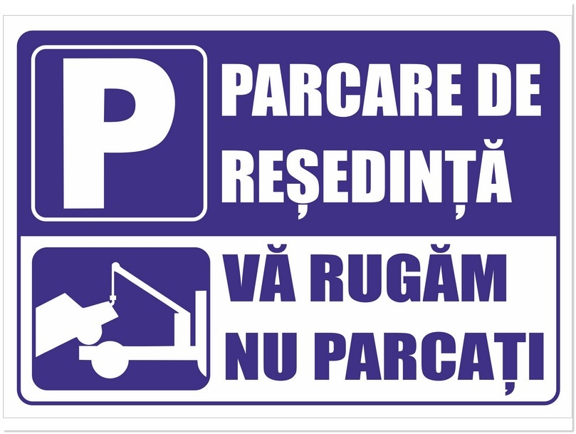 Indicator Atentionare Nu parcati, PVC dim. 210x297mm - BNB