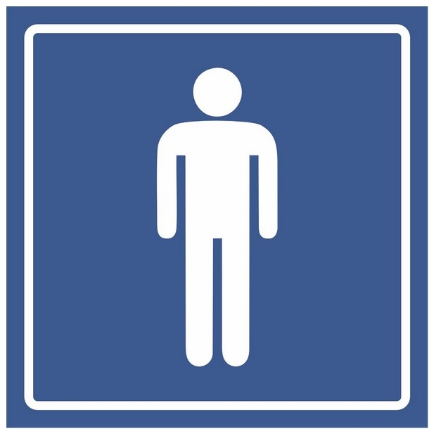 Indicator Informare WC barbati PVC, 95x95mm - BNB