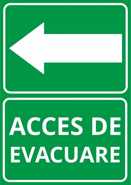Indicator Acces de evacuare stanga, 148x210mm - BNB