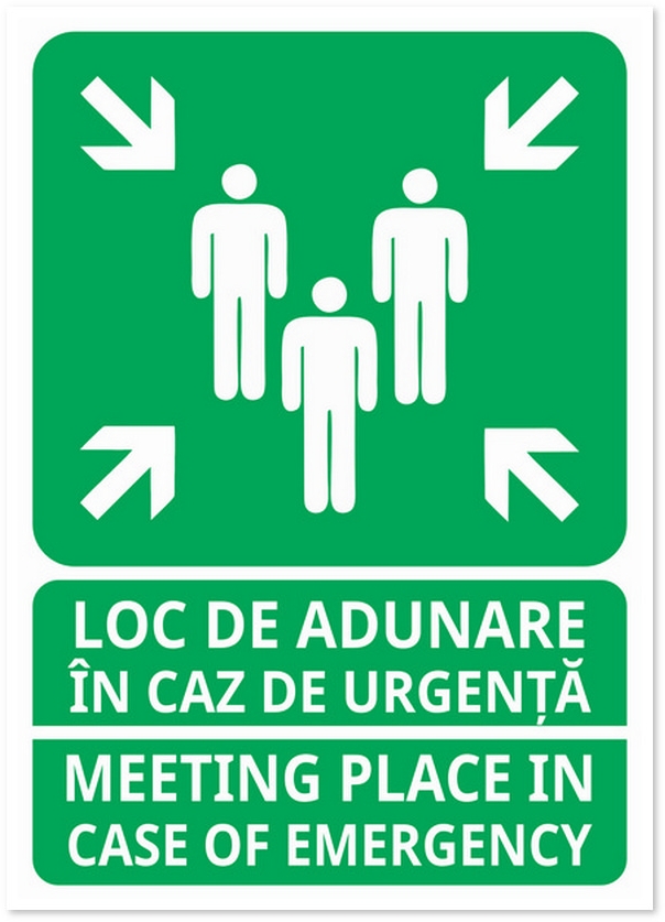 Indicator Loc de adunare in caz de urgenta, 105x148mm - BNB