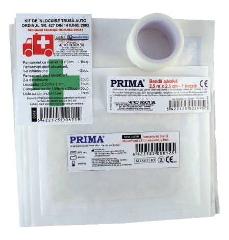 Kit inlocuire trusa sanitara prim ajutor auto Prima - BNB