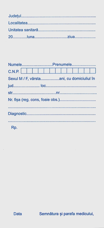 Reteta medicala 1/3 A4 - BNB