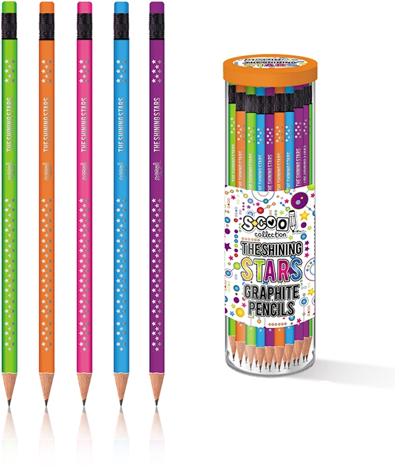 Creion triunghiular HB, cu guma, diverse modele S-Cool - BNB