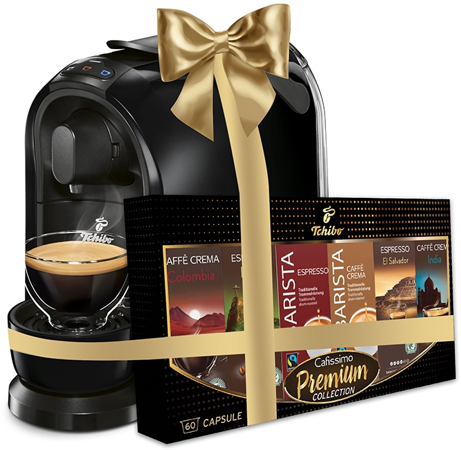Espressor Tchibo Caffisimo Pure black + Set capsule cafea Tchibo ...