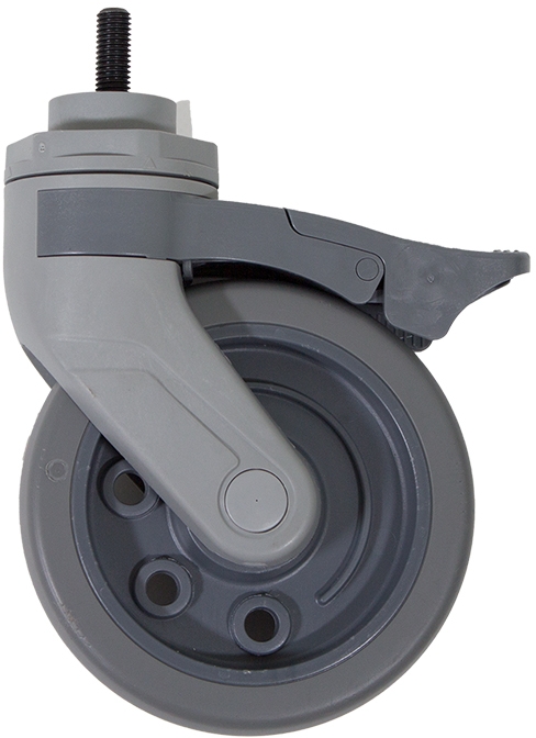 Roata plastic silentioasa Ø125 mm cu frana TWT - BNB